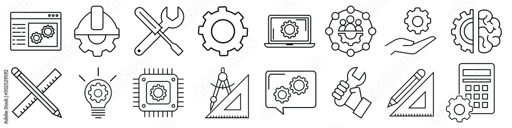 Engineering icon vector set. construction illustration sign collection ...