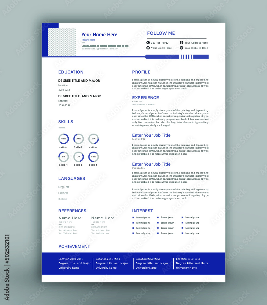 company cv template resume template design Stock Vector | Adobe Stock