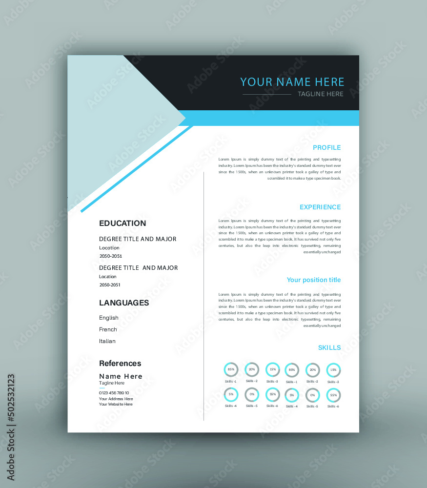 company cv template resume template design Stock Vector | Adobe Stock