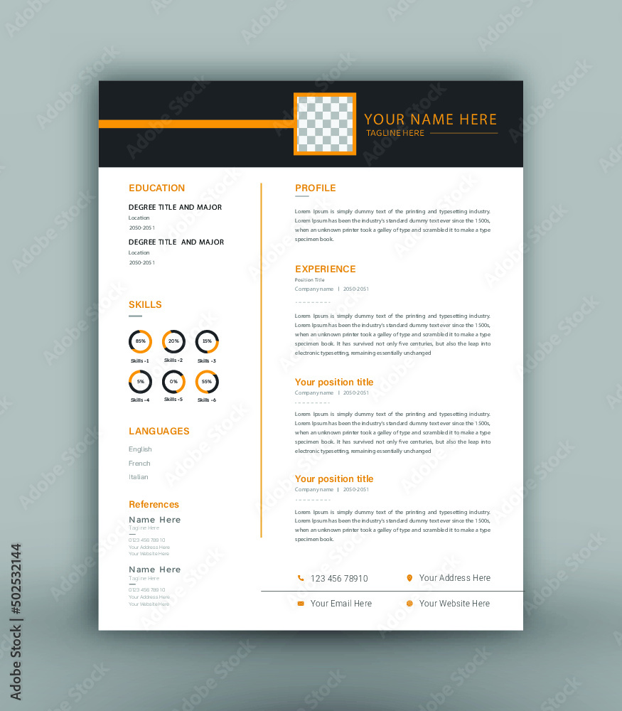 company cv template resume template design Stock Vector | Adobe Stock