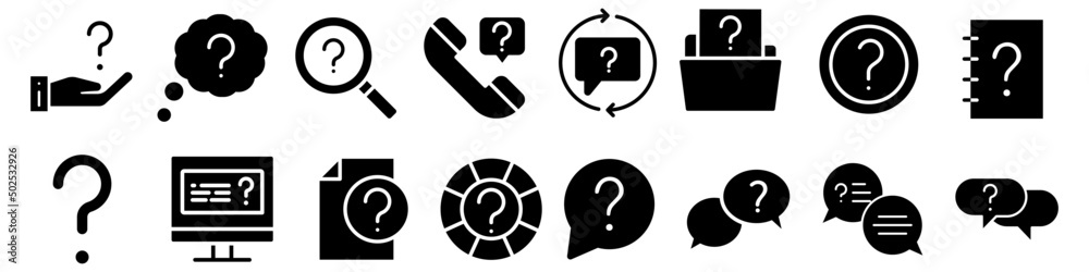 Question Related icon vector set. faq illustration sign collection ...