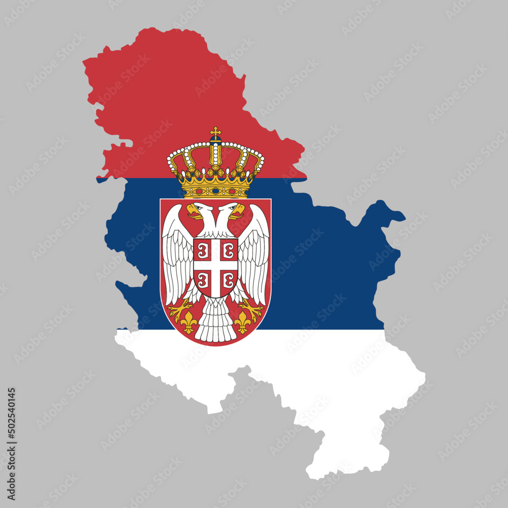 Serbia flag inside the Serbian map borders vector illustration Stock ...