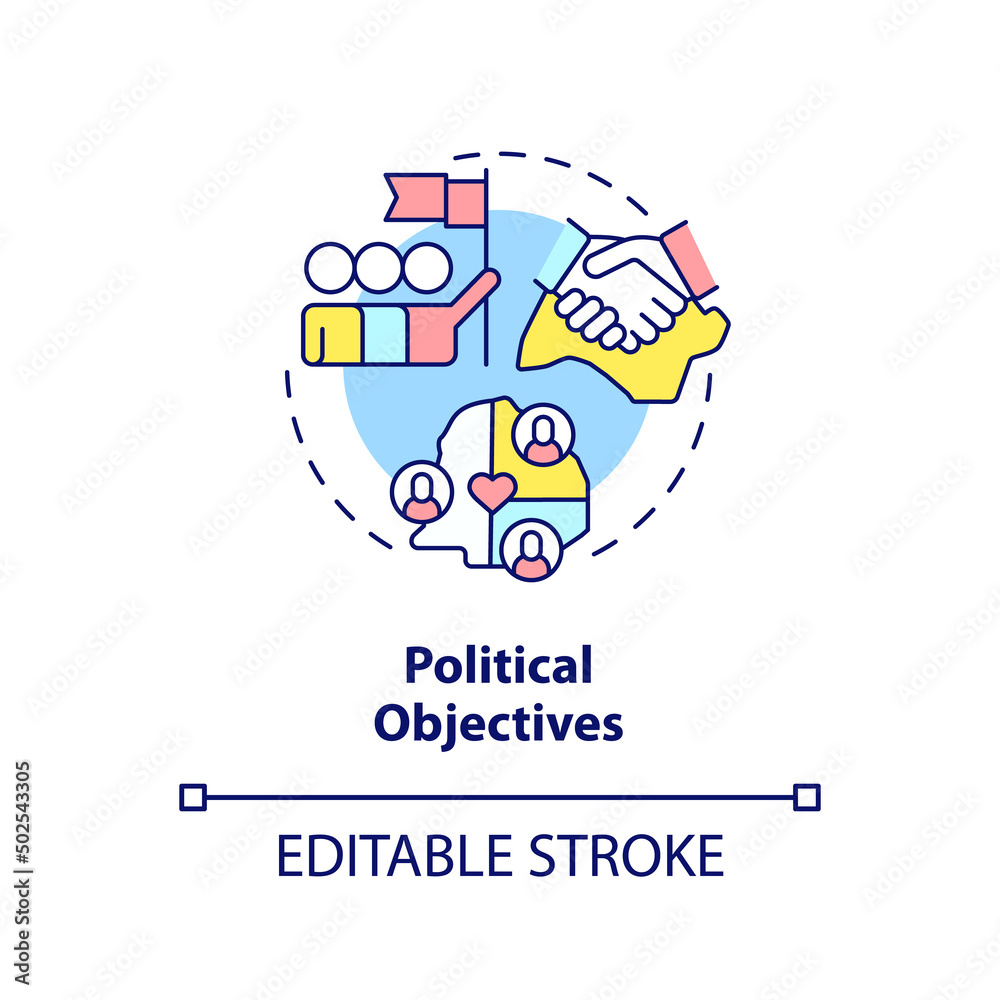 Political objectives concept icon. International cooperation process ...