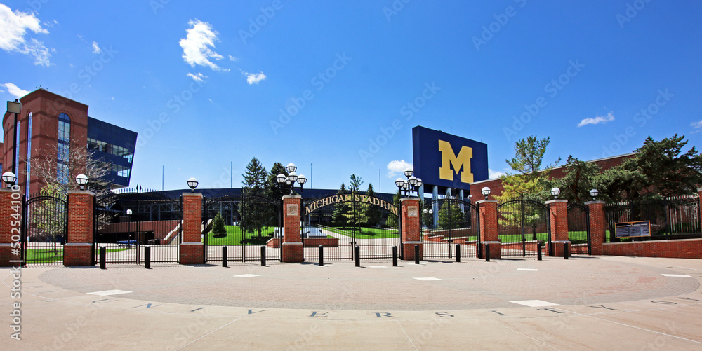 The entrance to the football stadium at the University of Michigan ...