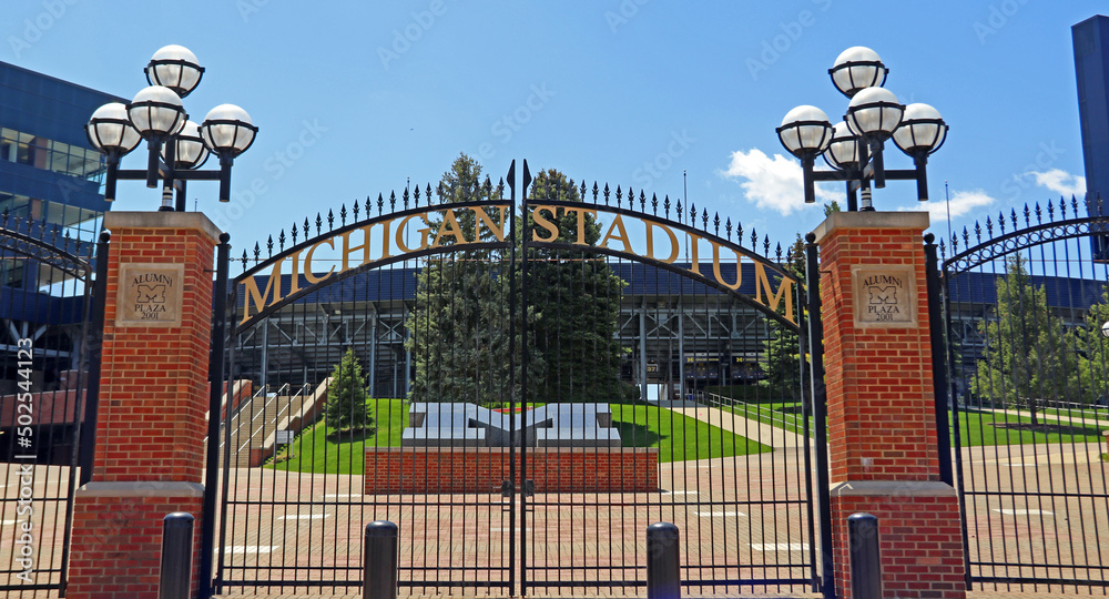 The entrance to the football stadium at the University of Michigan ...