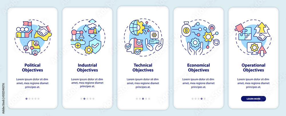 Vecteur Stock International cooperation objectives onboarding mobile ...