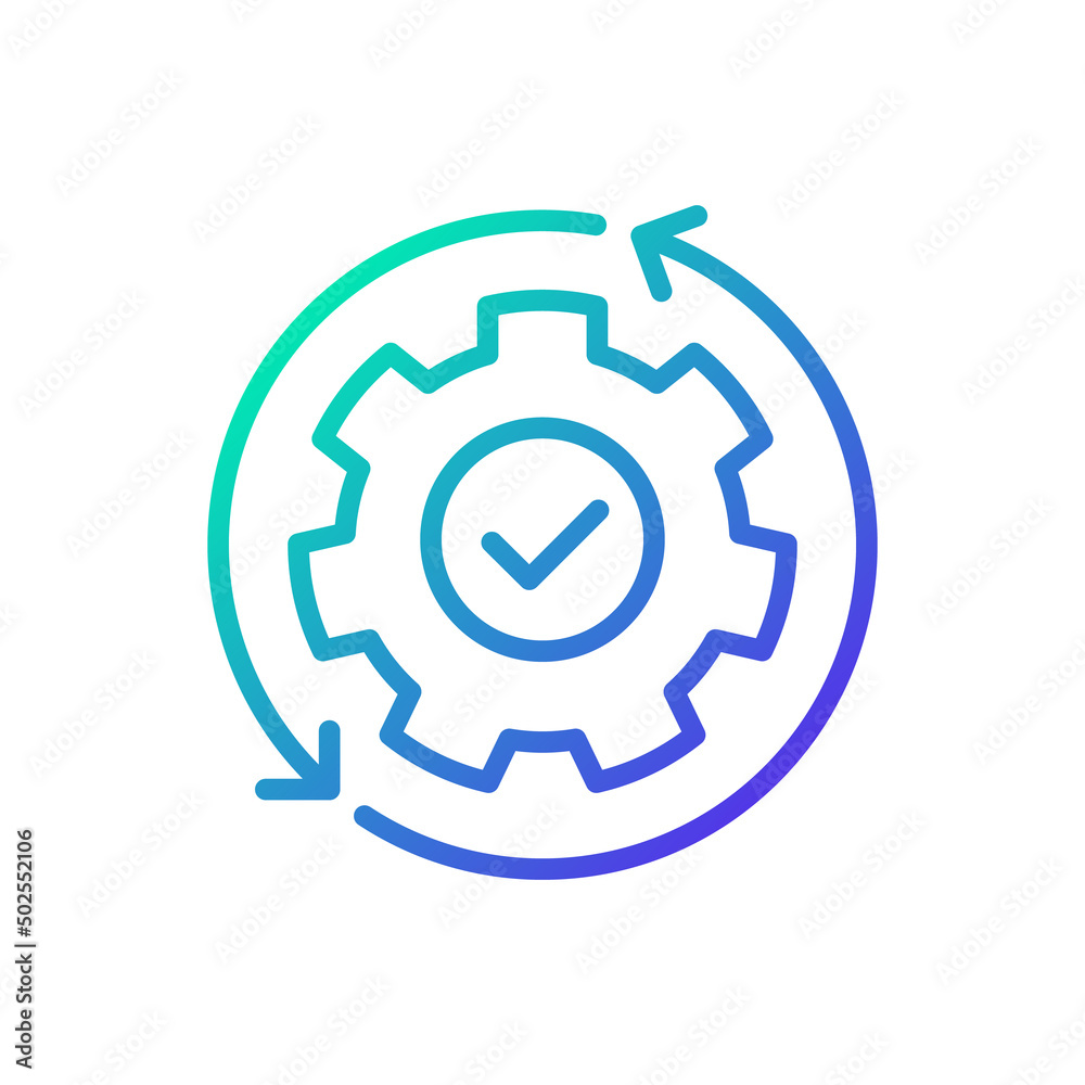 Automation gradient linear vector icon. Manufacturing process. Boosting ... Automation gradient linear vector icon. Manufacturing process. Boosting ...