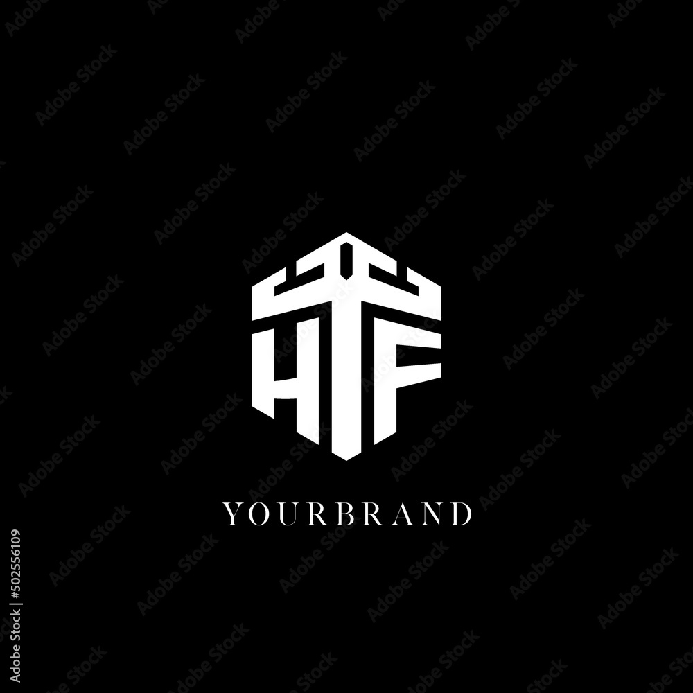 Initial letter HF hexagon shape logo geometric style Stock Vector ...