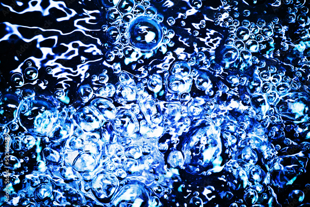 Boiling water bubbles. Air bubble background. Fizzy water texture ...