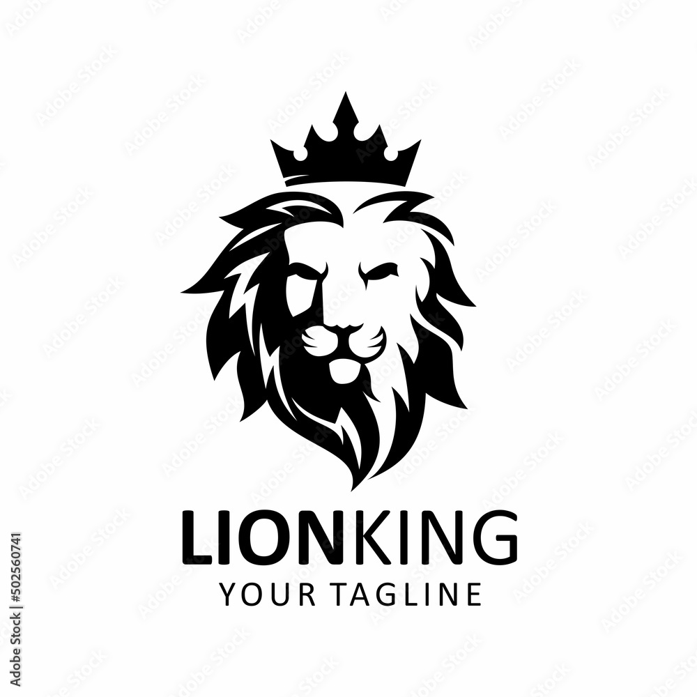 king lion head logo Stock Vector | Adobe Stock