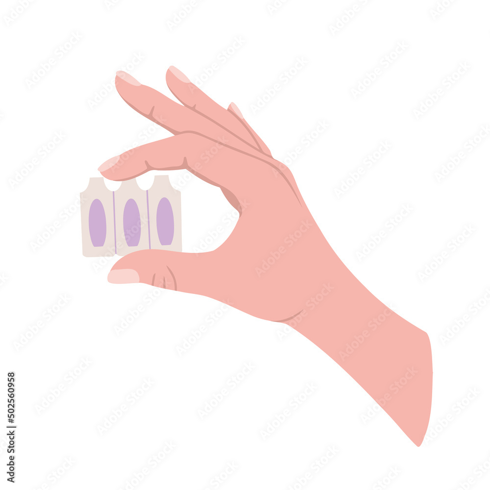 Suppositories in hand, suppository medicine. Vector Illustration for ...
