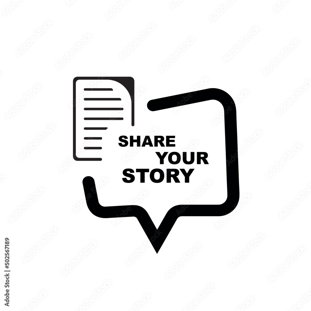 share your story on white background Stock-Vektorgrafik | Adobe Stock