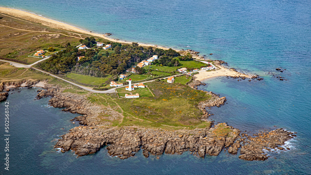 yeu island ile d'yeu from beach and airplane aerial view in french ...