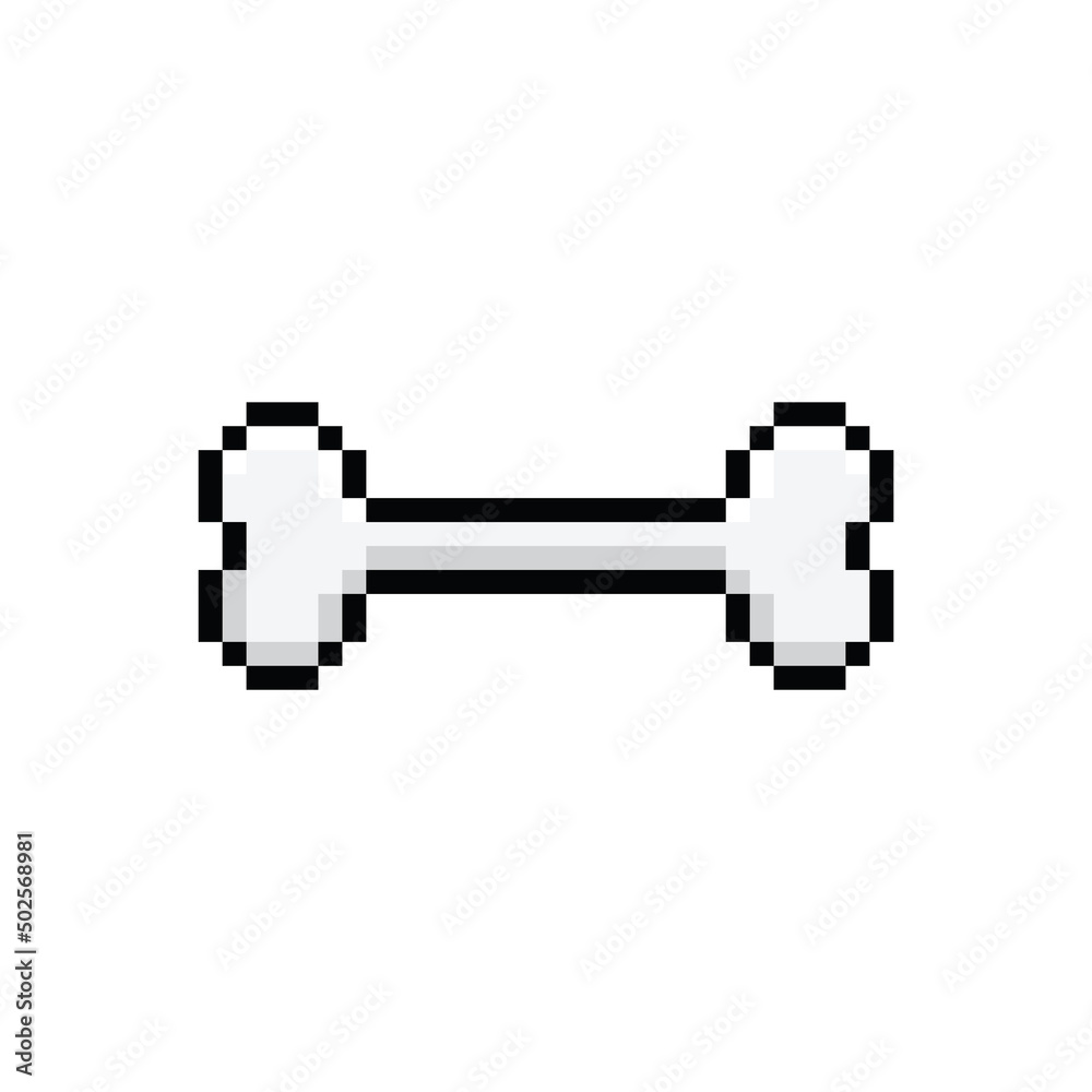 pixel bone icon. Vector pixel art dog bone 8 bit logo for game Stock ...