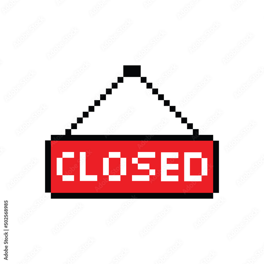 pixel closed icon. Vector pixel art closed button 8 bit logo for game ...