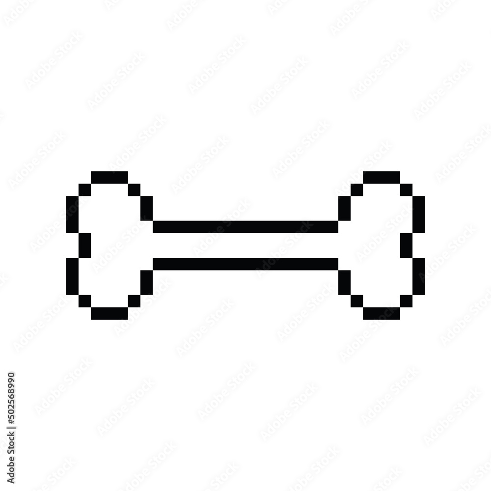 pixel bone icon. Vector pixel art dog bone 8 bit logo for game Stock ...