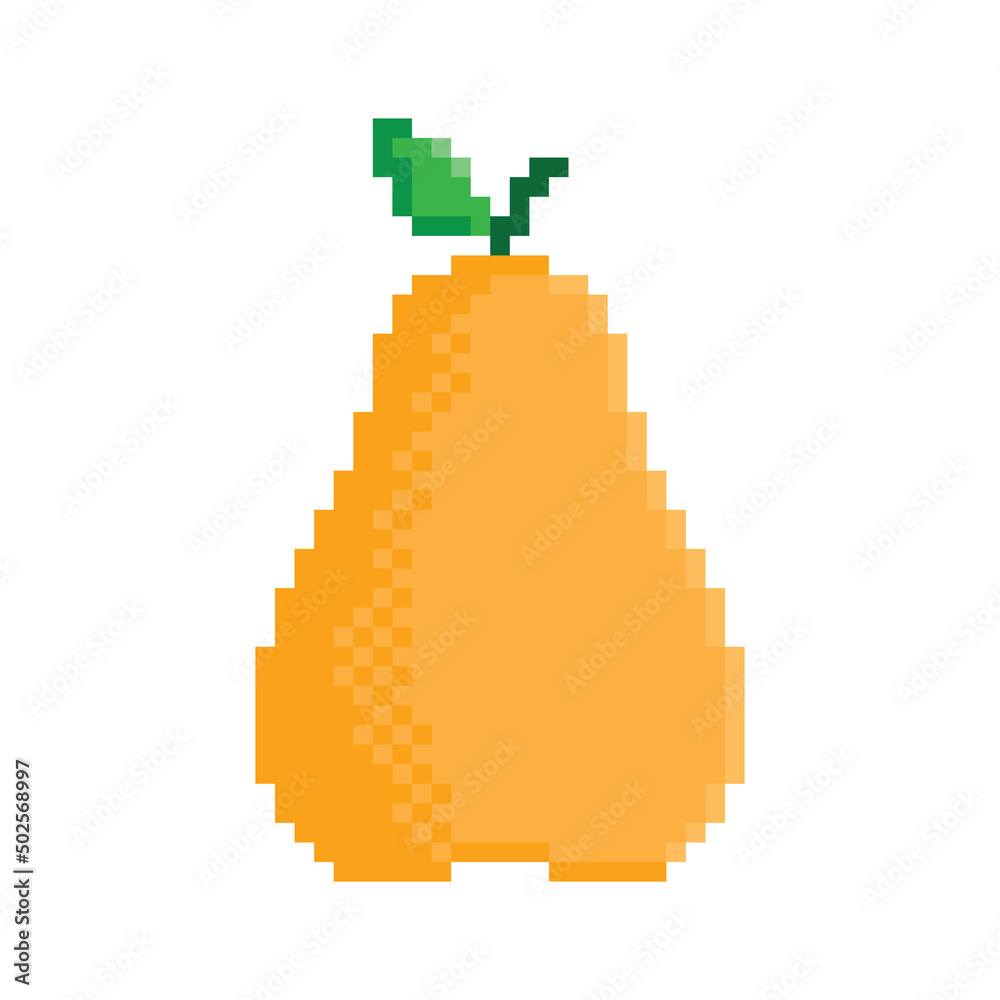 Vetor de pixel pear icon. Vector pixel art pear 8 bit logo for game do ...