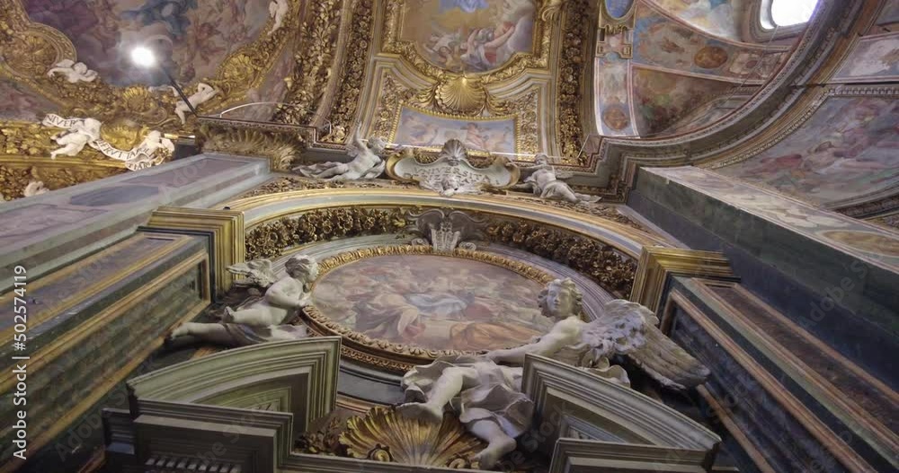 Roman church ceiling: Santa Maria dell'Orto. Luxurious interior design ...