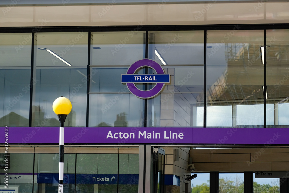 London- TFL Rail Acton Main Line railway station on the new Elizabeth ...
