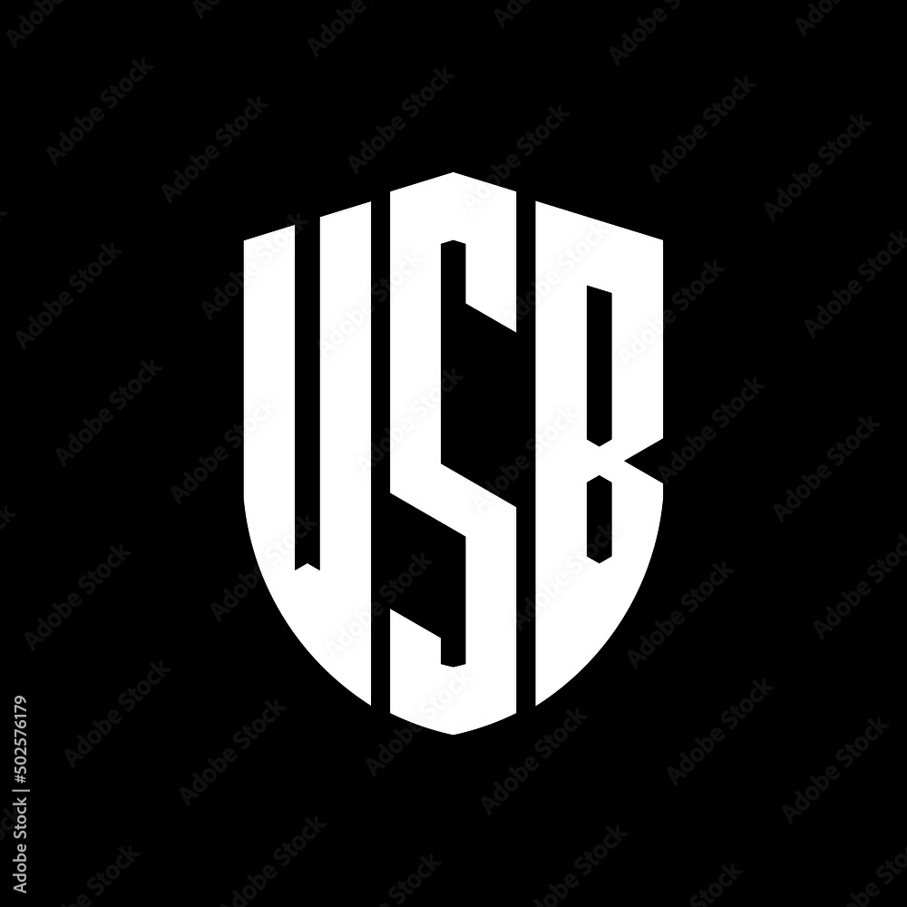 WSB letter logo design. WSB modern letter logo with black background ...