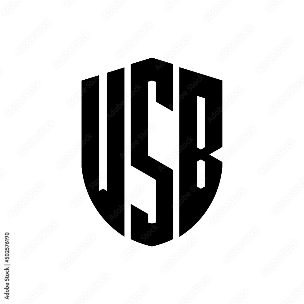 WSB letter logo design. WSB modern letter logo with black background ...