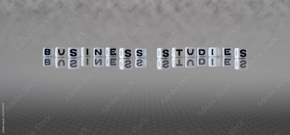business studies word or concept represented by black and white letter ...