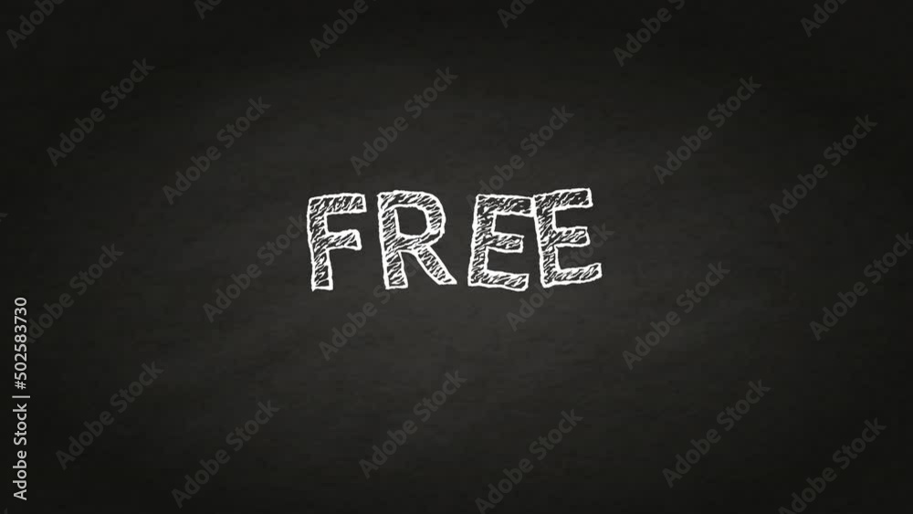 free text concept - Hand drawing text on blackboard. Stop motion ...