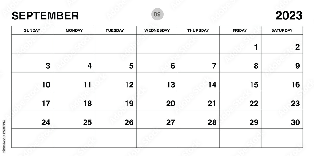 September 2023 year planner template, calendar 2023 template, monthly ...