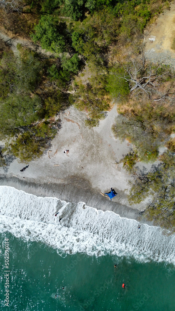Aerial view of the beach in Costa Rica, Central America. Costa Rica has ...