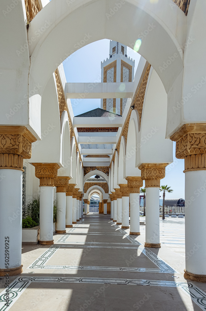 Columns of medieval mosque on street Stock Photo | Adobe Stock