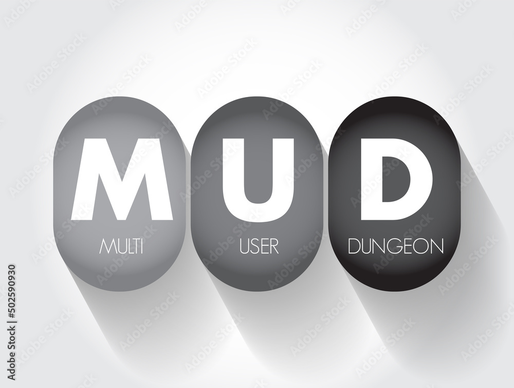 MUD Multi User Dungeon -multiplayer real-time virtual world, usually ... MUD Multi User Dungeon -multiplayer real-time virtual world, usually ...