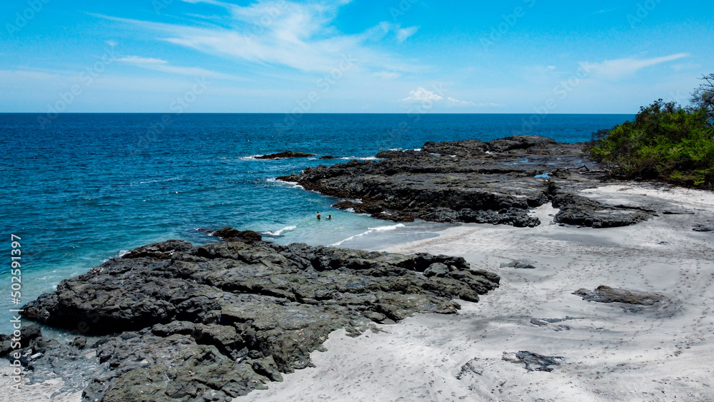 Aerial view of the beach in Costa Rica, Central America. Costa Rica has ...