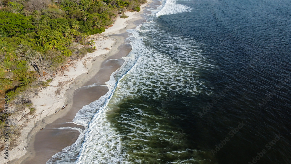 Aerial view of the beach in Costa Rica, Central America. Costa Rica has ...