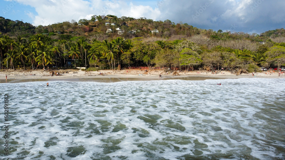 Aerial view of the beach in Costa Rica, Central America. Costa Rica has ...