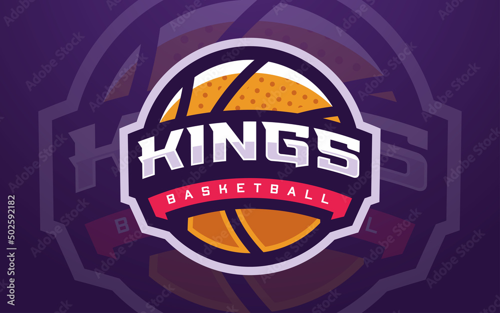 Professional Basketball Club Logo Template for Sports Team Stock Vector ...