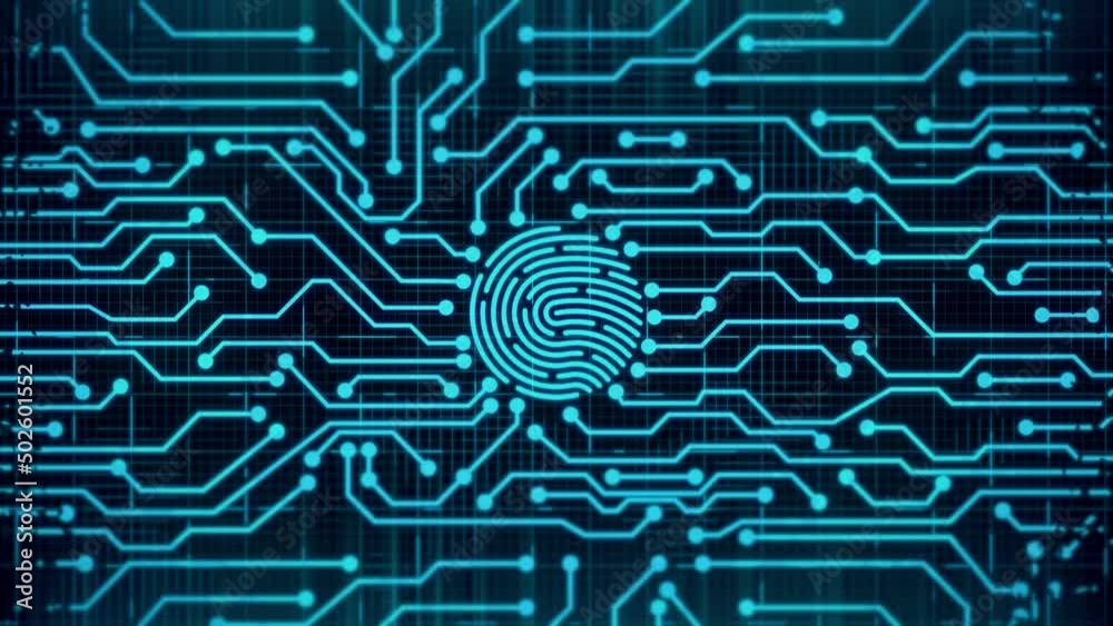Vidéo Stock 4k render Digital protection by fingerprint authorization ...