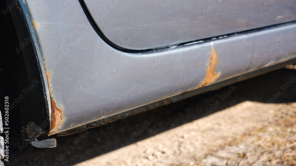 Corrosion, rust on the car body. car with Rust and Corrosion and paint ...
