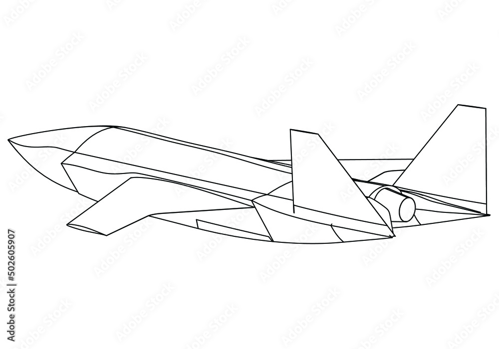 Airplane drawing line art vector illustration for coloring book ...