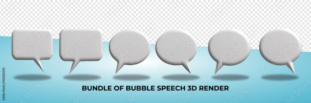 3D render bundle of bubble speech png, transparent Stock Vector | Adobe ...