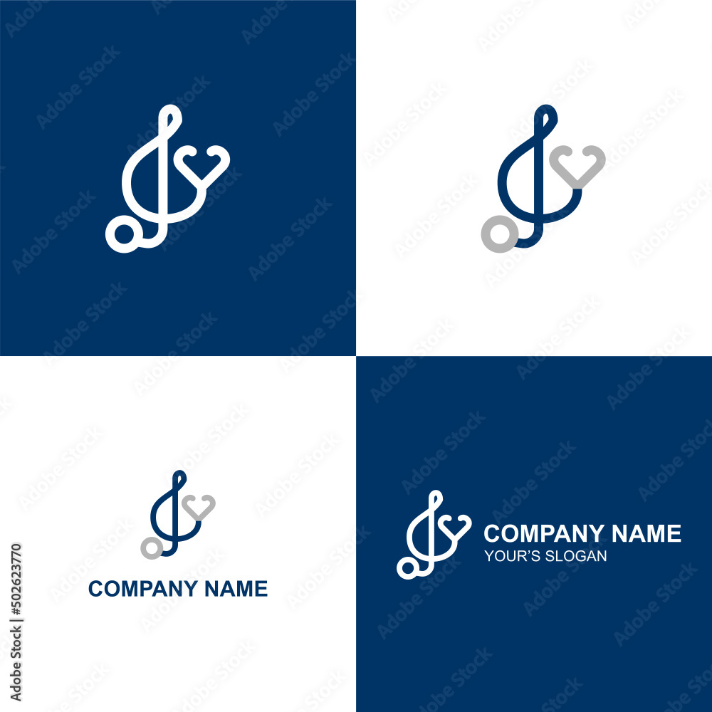 Health logo designs concept, Doctor logo designs with music symbol ...