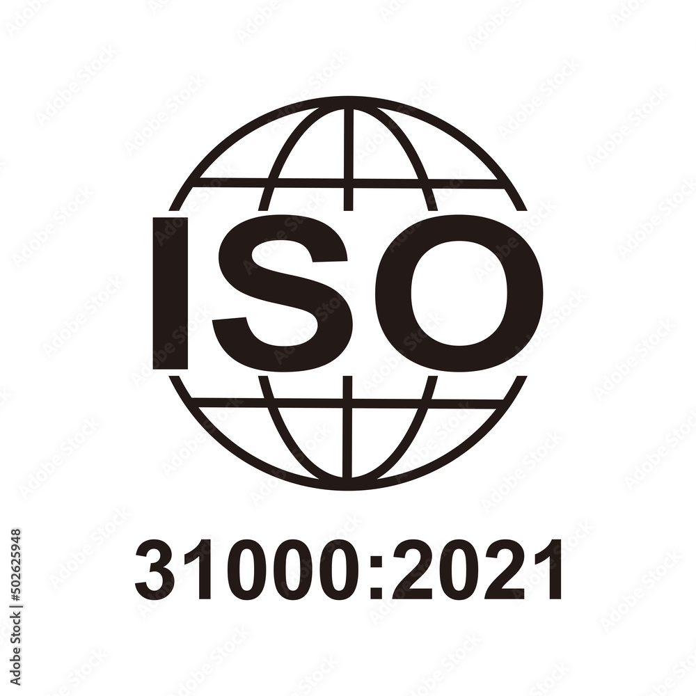 Iso 31000:2021 icon. Risk Management. Standard quality symbol Stock ...