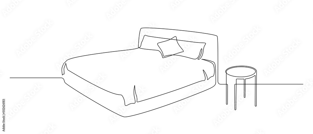 Simple Bed Drawing