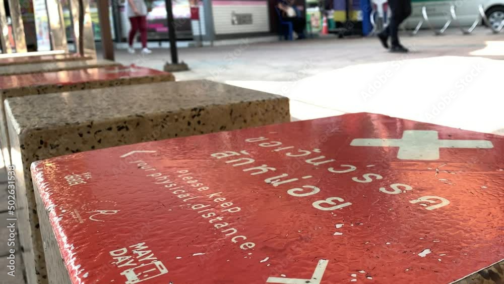 Please keep your physical distance sign sticker on public seats at bus ...