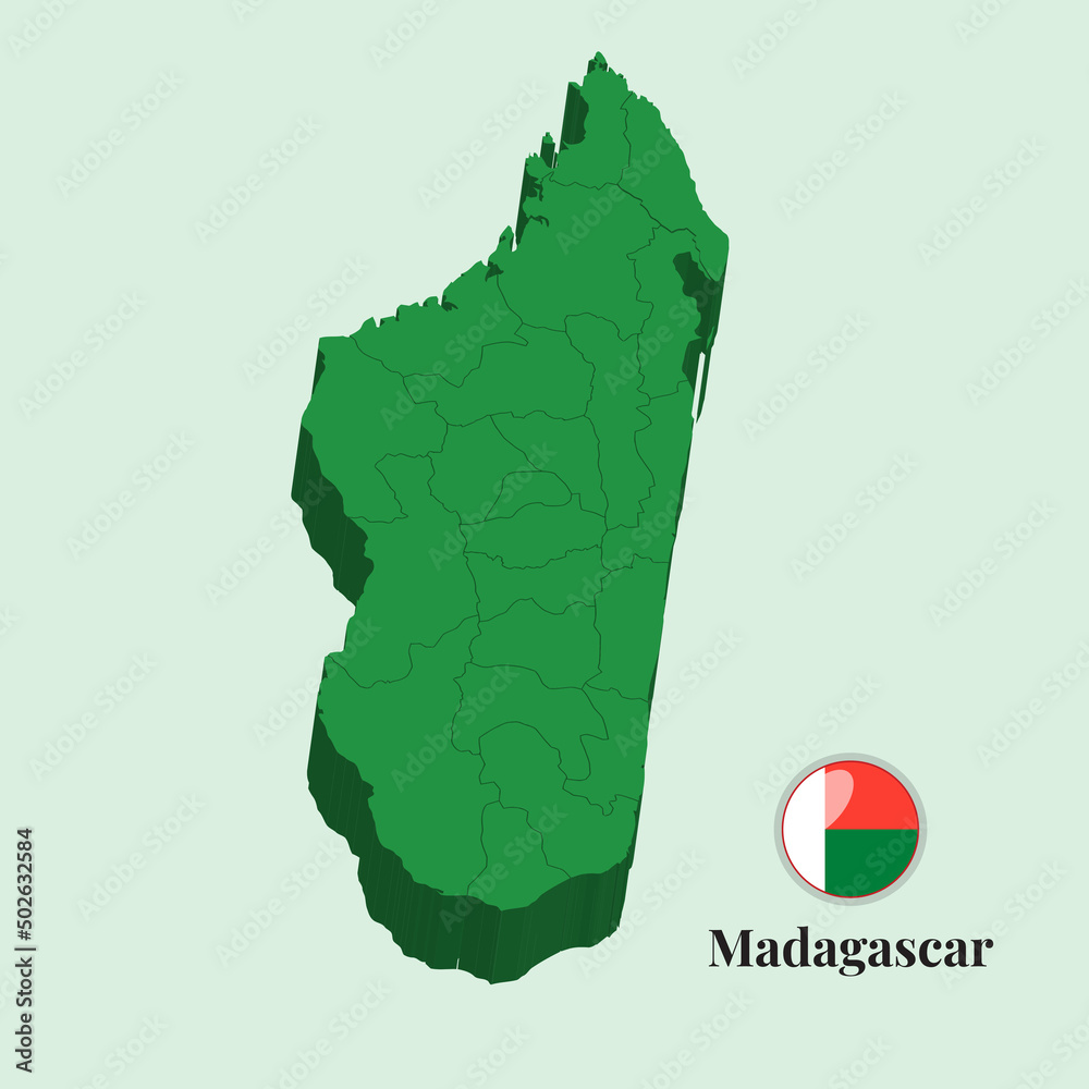 3D Map of Madagascar, Vector illustration Stock Photos, Designs Stock ...