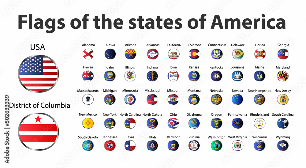 US state flags. Stock Illustration | Adobe Stock