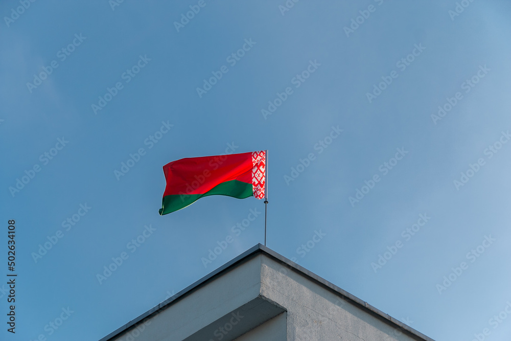 Flag of Belarus. This is the official state symbol of Belarus. Approved ...