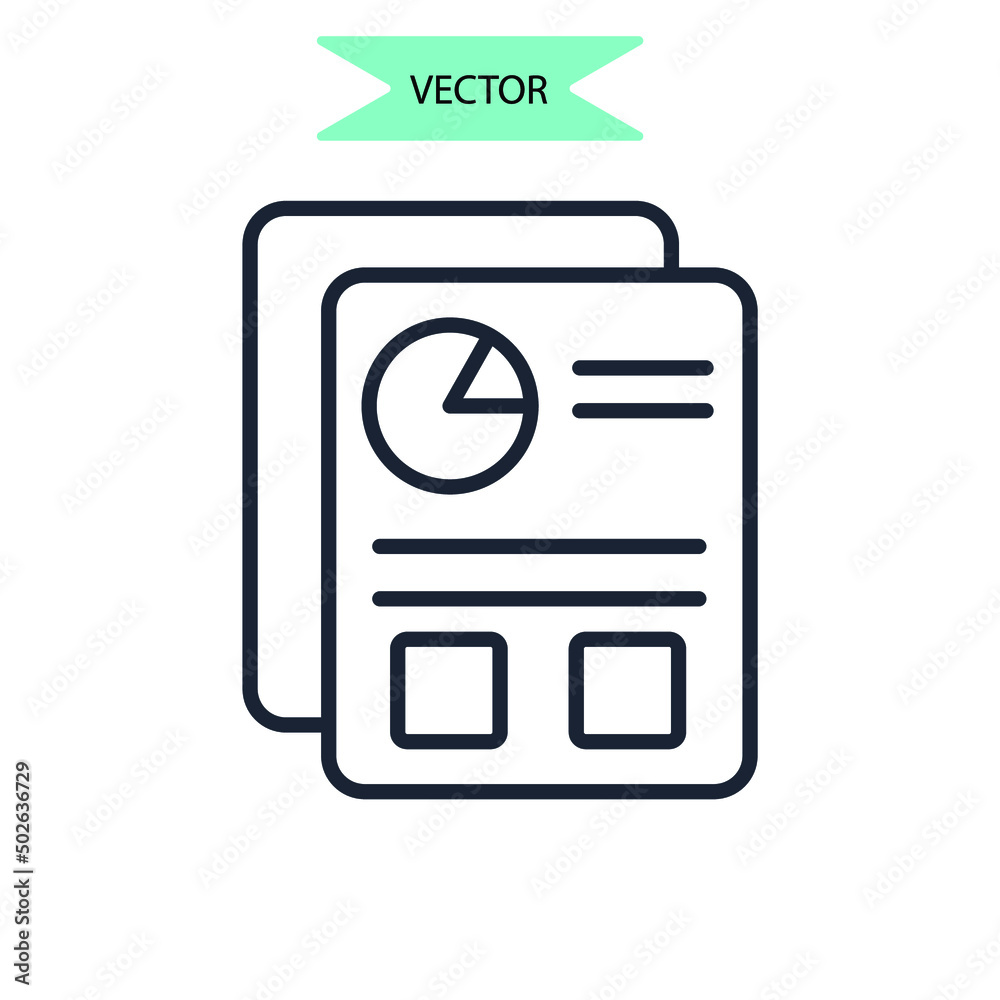 executive summary icons symbol vector elements for infographic web ...