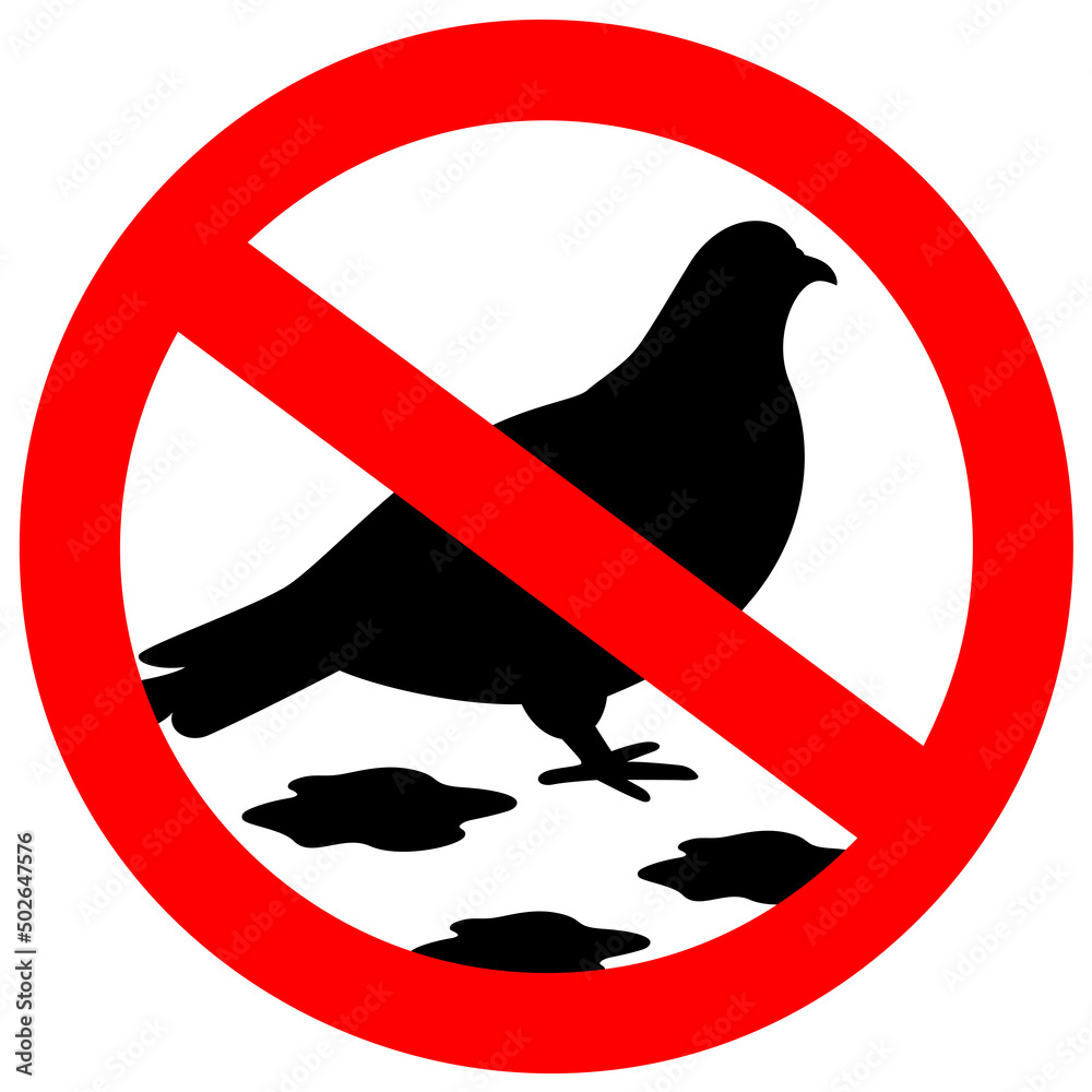 No pigeons allowed vector sign Stock Vector | Adobe Stock