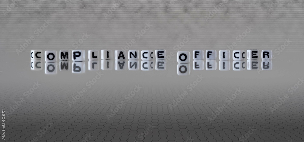 compliance officer word or concept represented by black and white ...