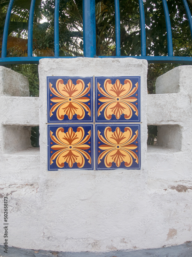 Poster Muro azulejo design art porcelain tile wall texture stone street ...